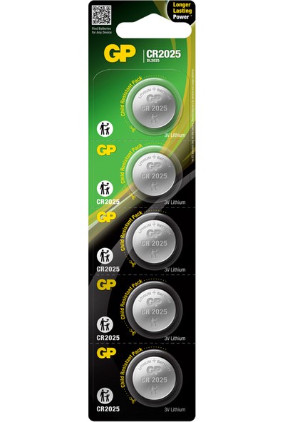Gp CR-2025 3 Volt Para Pil - Adet Gp CR-2025 3 Volt Para Pil - Adet