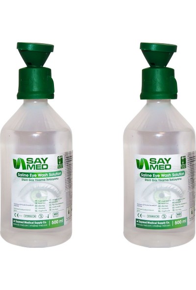 Saymed Steril Göz Duşu Solüsyonu 500 ml 2 Adet Saymed Steril Göz Duşu Solüsyonu 500 ml 2 Adet