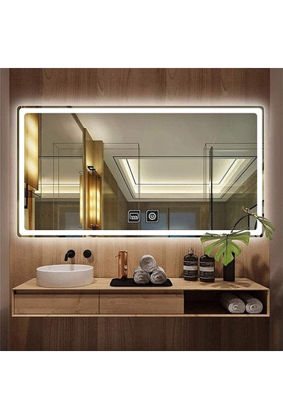 Global Led Mirror 70 x 110 cm Dokunmatik Tuşlu Buğu Çözücü Ledli Banyo Aynası Dekoratif Ayna Global Led Mirror 70 x 110 cm Dokunmatik Tuşlu Buğu Çözücü Ledli Banyo Aynası Dekoratif Ayna