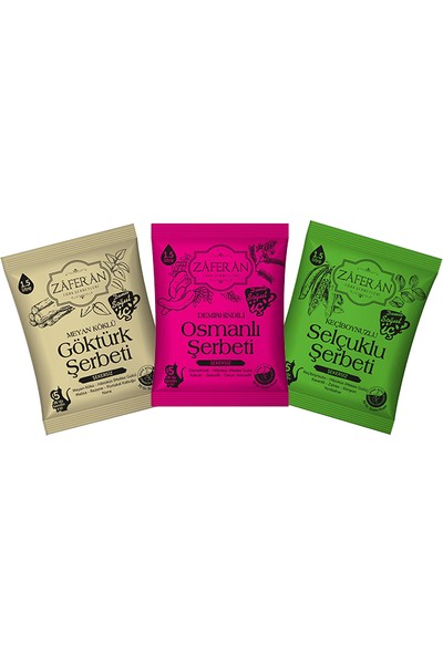 Zaferan Hazır Şerbet Paketi 3`lü 30 gr