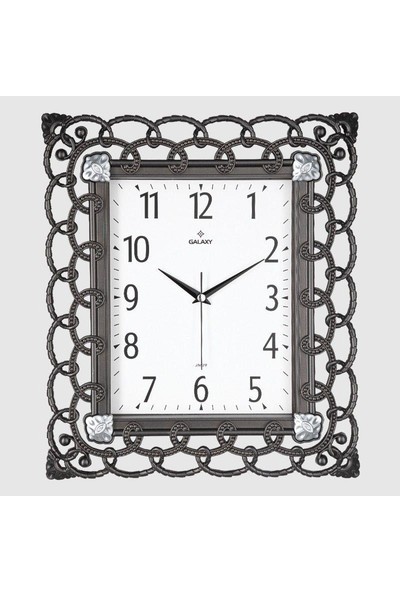 Galaxy Dekoratif Çerçeveli Kare Taşlı Duvar Saatı 37X32CM