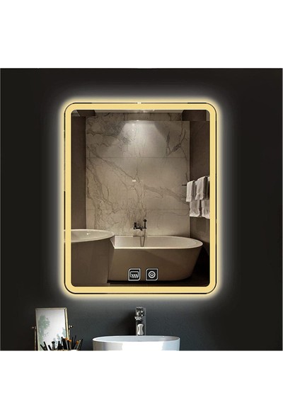 Global Led Mirror 75 x 105 cm Dokunmatik Tuşlu Buğu Çözücü Ledli Banyo Aynası Dekoratif Ayna Global Led Mirror 75 x 105 cm Dokunmatik Tuşlu Buğu Çözücü Ledli Banyo Aynası Dekoratif Ayna