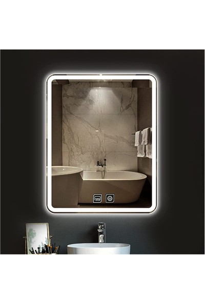 Global Led Mirror 75 x 105 cm Dokunmatik Tuşlu Buğu Çözücü Ledli Banyo Aynası Dekoratif Ayna Global Led Mirror 75 x 105 cm Dokunmatik Tuşlu Buğu Çözücü Ledli Banyo Aynası Dekoratif Ayna