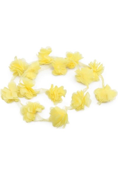 Simisso Lazer Kesim Şerit Çiçek Neon Sarı 1m