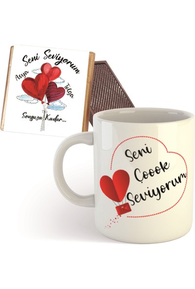 Hayal Sepetim Sevgili Çikolata ve Kupa Bardak - Sevgililer Günü