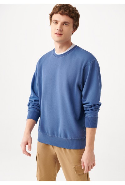 Mavi Erkek Bisiklet Yaka Mor Sweatshirt 0610063-70678