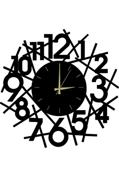 AA Shop Siyah Ahşap Dekoratif Desenli Sayılı Farklı Duvar Saati 50 cm AA Shop Siyah Ahşap Dekoratif Desenli Sayılı Farklı Duvar Saati 50 cm