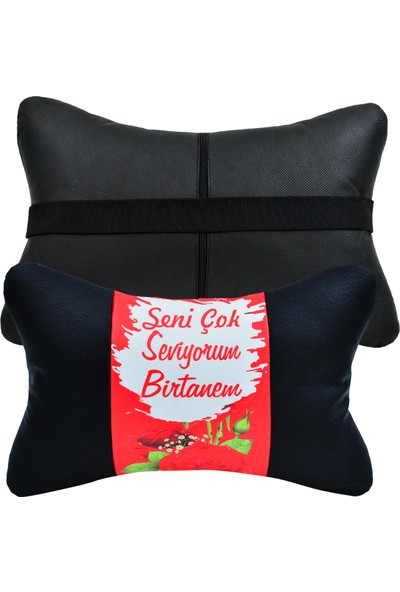 Ayz Oto Aksesuar 2'li Lüx Ortopedik Oto Boyun Yastığı (Dijital Deri Baskı)