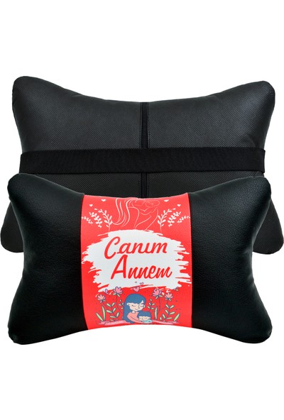 Ayz Oto Aksesuar 2'li Lüx Ortopedik Oto Boyun Yastığı (Dijital Deri Baskı)