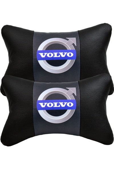 Ayz Oto Aksesuar Volvo 2'li Lüx Ortopedik Oto Boyun Yastığı (Dijital Deri Baskı)