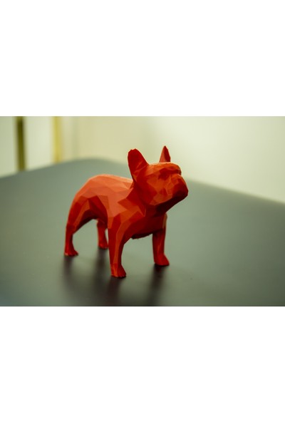 Mineliste Lowpoly French Bulldog Dekoratif Obje