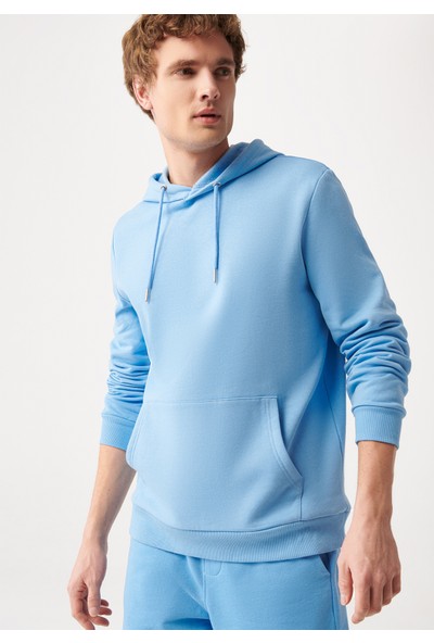 Mavi Erkek Kapüşonlu Mavi Sweatshirt 0610059-70840 Mavi Erkek Kapüşonlu Mavi Sweatshirt 0610059-70840