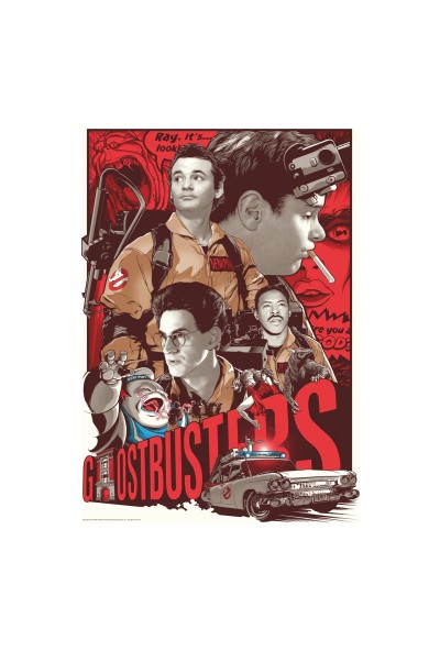 Hayat Poster Hayalet Avcıları Sinema Illüstrasyonu 30 x 45 cm Kuşe Poster Silindir