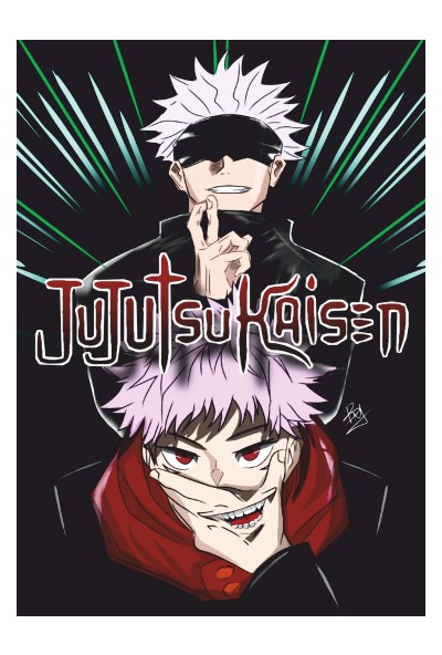 Hayat Poster Jujutsu Kaisen Art Anime 30 x 45 cm Kuşe Poster Silindir