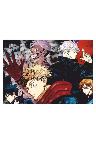 Hayat Poster Jujutsu Kaisen Toplu Anime 30 x 45 cm Kuşe Poster Silindir