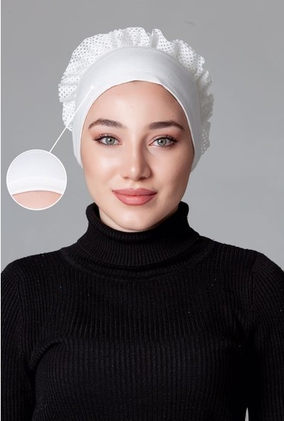 Krem Penye Fırfırlı Kaymayan Bone Krem Penye Fırfırlı Kaymayan Bone