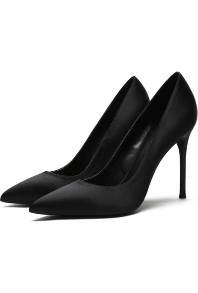 Picky Rose Picky Rose, Siyah Saten 10CM Topuk Picky Rose Picky Rose, Siyah Saten 10CM Topuk