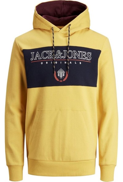 Jack&jones 12180407 Orıgınals Cpnhgn Yazı Kanguru Cep Kapso Hardal