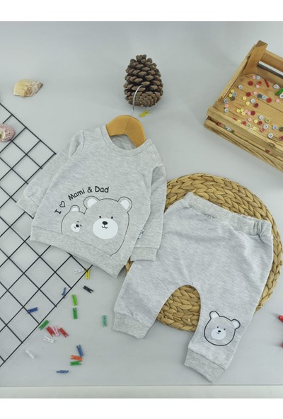 Diamondstar Ayıcık Desen Bebe Alt Üst Takım