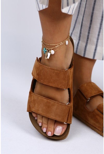 Manijero Vina Hakiki Deri Çırtlı Taba Terlik Manijero Vina Hakiki Deri Çırtlı Taba Terlik