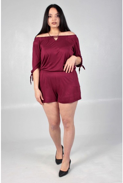 Truva Xxl Büyük Beden Kadın Giyim Omuz Detaylı Tulum Bordo TLM143 Truva Xxl Büyük Beden Kadın Giyim Omuz Detaylı Tulum Bordo TLM143