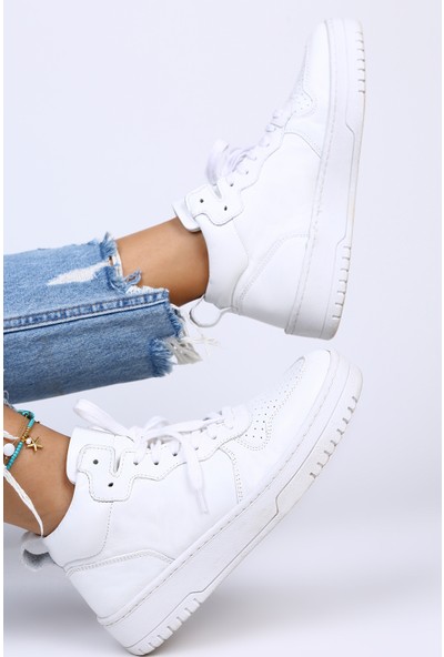 Manijero Crista Hakiki Deri Bağcıklı Beyaz Sneaker Bot Manijero Crista Hakiki Deri Bağcıklı Beyaz Sneaker Bot