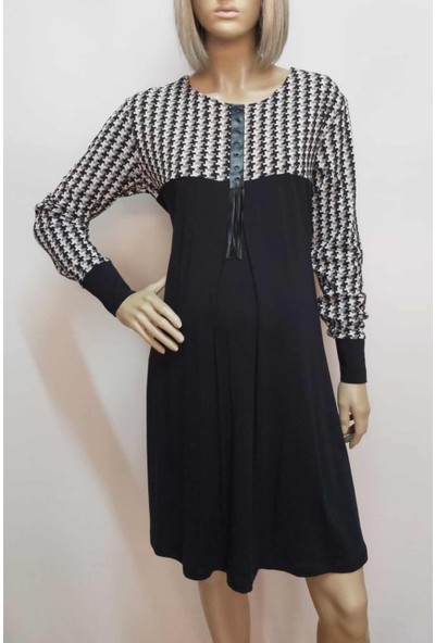 Tria Deri Detaylı Hamile Elbisesi Tria Deri Detaylı Hamile Elbisesi