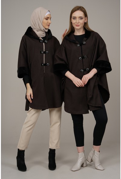 Kadın Düğmeli Panço M2001