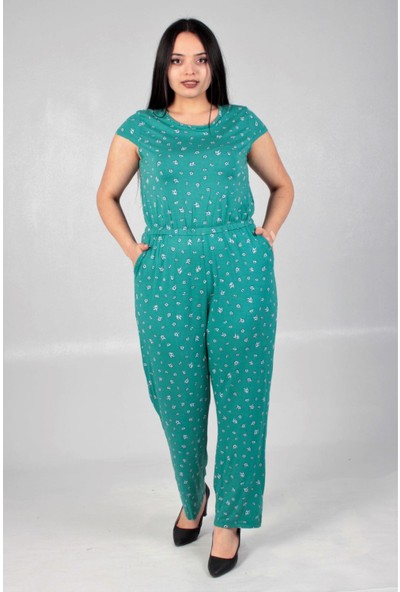 Truva Xxl Büyük Beden Kadın Giyim Viskon Penye Tulum Yeşil TLM142 Truva Xxl Büyük Beden Kadın Giyim Viskon Penye Tulum Yeşil TLM142