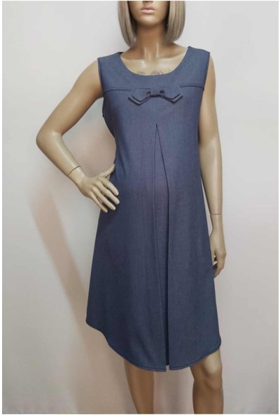 Tria Fiyonk Detaylı Kot Hamile Elbisesi Tria Fiyonk Detaylı Kot Hamile Elbisesi