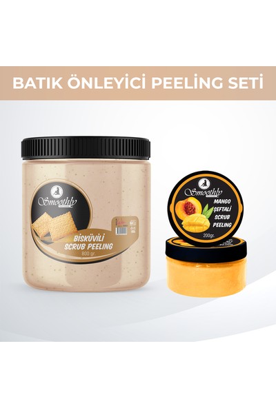 Smoothly Epilasyon Sonrası Batık Peelingi Bisküvi Peeling 800ml & Mango Şeftali Peeling 200ml Smoothly Epilasyon Sonrası Batık Peelingi Bisküvi Peeling 800ml & Mango Şeftali Peeling 200ml