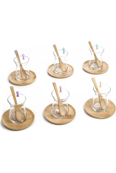 Ews Bambu Tabaklı Çay Seti