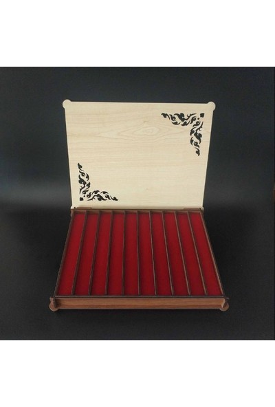 Selderesi 10 Bölmeli Ahşap Tesbih Kutusu - 10LU Tespih Kutusu Selderesi 10 Bölmeli Ahşap Tesbih Kutusu - 10LU Tespih Kutusu