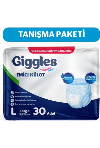Giggles Yetişkin Emici Külot Large 30'lu 1 Paket 30 Adet Giggles Yetişkin Emici Külot Large 30'lu 1 Paket 30 Adet