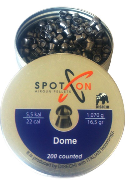 Asyaink Spoton 1.kalite Pellet Dome Havalı Saçmma 5.5 mm (200 Adet) Asyaink Spoton 1.kalite Pellet Dome Havalı Saçmma 5.5 mm (200 Adet)