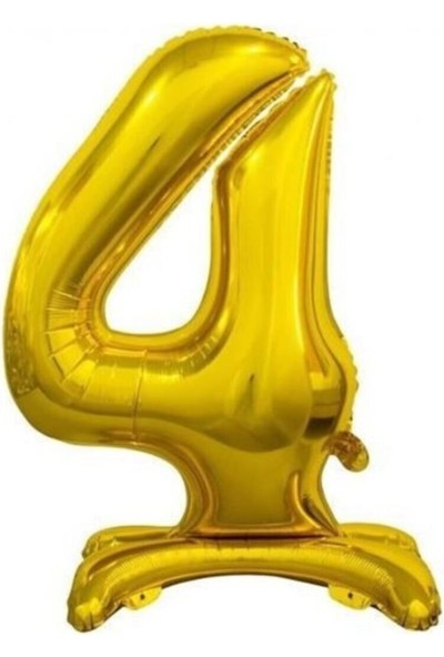 Süslü Horanta Gold Ayaklı 4 Rakam Folyo Balon 32 Inç