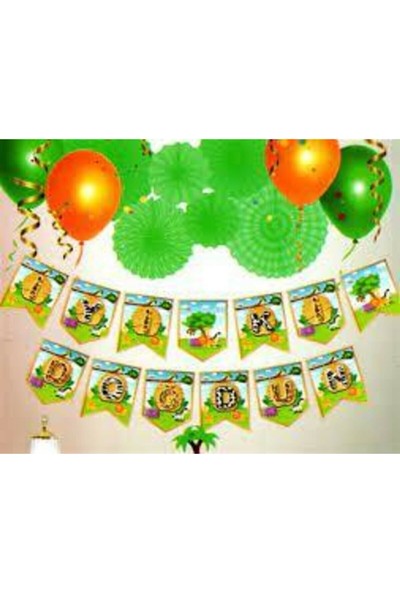 Süslü Horanta Sevimli Hayvanlar Safari Iyiki Doğdun Banner Iyi Ki Banner