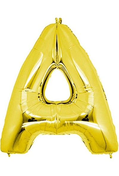Süslü Horanta 'a' Harfi Altın Gold Metalik Sarı Folyo Balon 40 Inc 100 cm