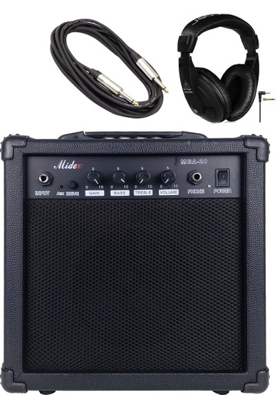 Midex MGA-20BKHD Elektro Gitar Amfisi 20 Watt Gain Özelliği (Kulaklık ve Jack Kablo ile Birlikte) Midex MGA-20BKHD Elektro Gitar Amfisi 20 Watt Gain Özelliği (Kulaklık ve Jack Kablo ile Birlikte)