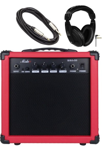 Midex MGA-20RDHD Elektro Gitar Amfisi 20 Watt Gain Özelliği (Kulaklık ve Jack Kablo ile Birlikte) Midex MGA-20RDHD Elektro Gitar Amfisi 20 Watt Gain Özelliği (Kulaklık ve Jack Kablo ile Birlikte)