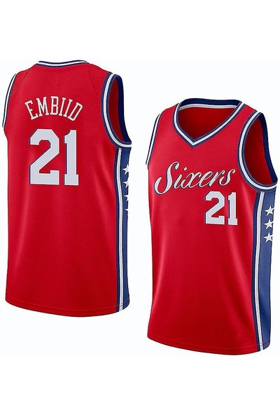 Populars Nba Philadelphia 76ERS Joel Embiid No.21 Yetişkin Basketbol Forması - Kırmızı (Yurt Dışından) Populars Nba Philadelphia 76ERS Joel Embiid No.21 Yetişkin Basketbol Forması - Kırmızı (Yurt Dışından)