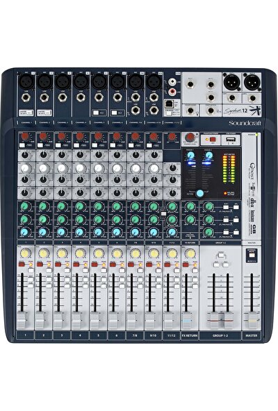 Soundcraft Signature 12 12 Kanal Mixer, 3 Aux, Usb, Efekt Soundcraft Signature 12 12 Kanal Mixer, 3 Aux, Usb, Efekt
