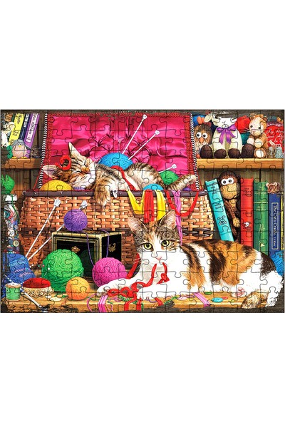 Tablomega Ahşap Mdf Puzzle Yapboz Yün ve Kediler 120 Parça 25*35 cm Tablomega Ahşap Mdf Puzzle Yapboz Yün ve Kediler 120 Parça 25*35 cm