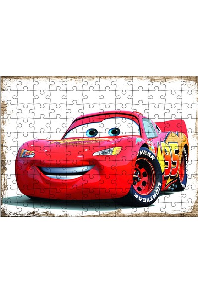 Tablomega Ahşap Mdf Puzzle Yapboz Arabalar Şimşek Mcqueen 2 120 Parça 25*35 cm