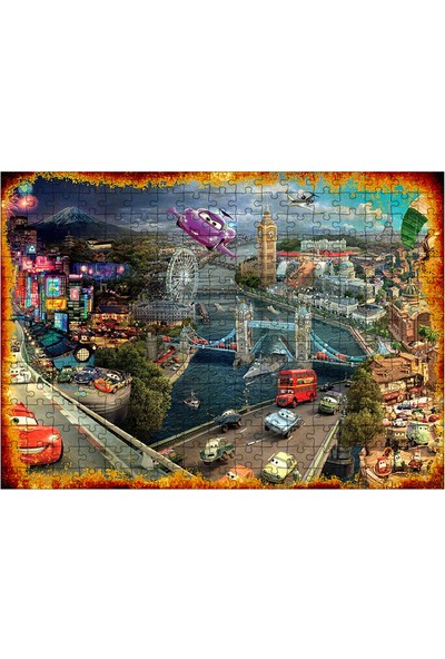 Tablomega Ahşap Mdf Puzzle Yapboz Arabalar Çizgi Film 255 Parça 35*50 cm