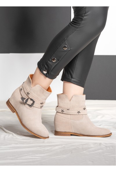 Nemesis Shoes Deri Dolgu Topuk Kadın Bot