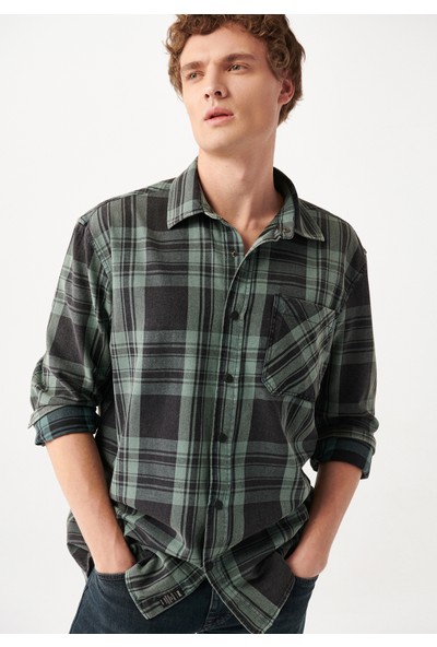 Mavi Erkek Kareli Mavi Gömlek 0210097-80813