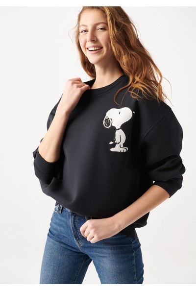Mavi Kadın Snoopy Baskılı Sweatshirt 1610558-70087