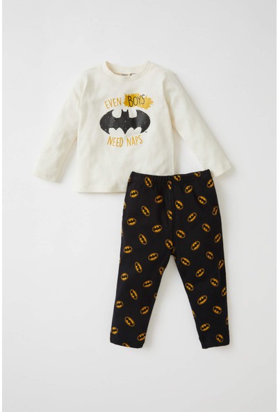 DeFacto Erkek Bebek Batman Lisanslı Uzun Kollu Pamuklu Pijama Takım W8931A222SP