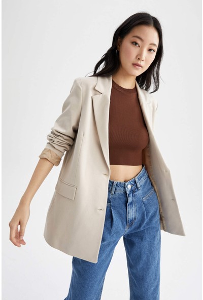 DeFacto Regular Fit Kapaklı Cepli Blazer Ceket V3392AZ22SP